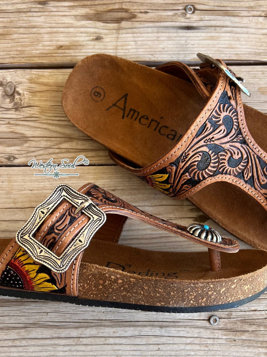 Western Tooled Leather Sandals – Western Soul®