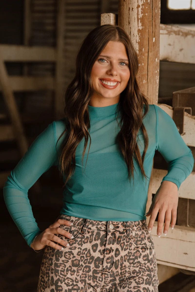 Meshed Out Turquoise Mesh Top – Western Soul®